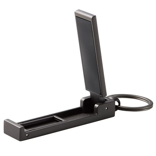 折りたたんでコンパクトに持ち運びでき、出先でも鞄を床置きしないバッグハンガー機能付きのスマートフォン用コンパクトスタンドです。 折りたたんでコンパクトに持ち運びできるスマートフォン用コンパクトスタンドです。 開口することで4.6~6.7in...