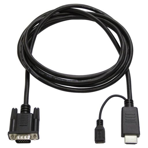 最大解像度: 1920x1080/60Hz パソコン側: HDMI オス (タイプA 19ピン) ディスプレイ側 (映像) : VGA オス (ミニD-Sub15ピン) 電源: HDMI/USB、補助電源側: USB 2.0 Micro-B...