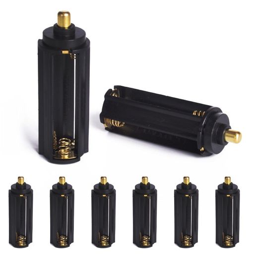 [商品仕様]素材:プラスチック、メタル;カラー:ブラック;電圧:4.5V(1.5Vx3本)。 [サイズと重量]直径:21mm;長さ:64~61mm;重量:5g/個 [変換タイプ]この電池ボックス/電池変換アダプターは、単4電池3本を2265...