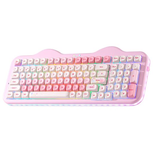プレミアムな美学 96%レイアウト C98 ケーキキーボード:人気の可愛いC75キーボードの「ケーキテーマ」デザインを継承し、YUNZII C98 99キーメカニカルキーボードはテンキーを追加しながら、その愛らしいケーキテーマを保っています...