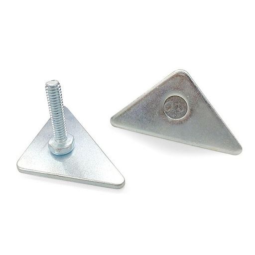 サイズ:(約)高さ0.5cm 素材:スチール(亜鉛メッキ) 中国 セット内容・付属品:三角プレート脚2個セット ポール径・タイプ:19mm/足回りの部品