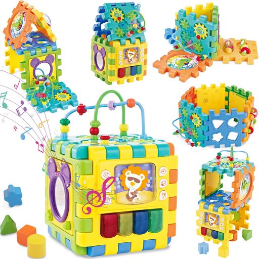 【セット内容】マルチアクティビティボックス(手あそびパネル6枚)x1、本体サイズ:幅17.50cmx高さ17.50cmx奥行17.50cm 【安全的な素材】質の高いABS樹脂材料を作られ、変な匂いしないし、BRAとフタレート類も含まないです...
