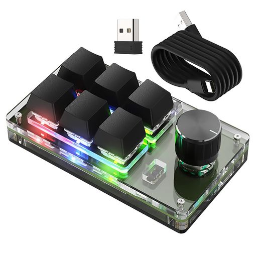 【DIY自由編集カスタムキーボード】カスタムキーボードは、Windowsシステムに設定した後、Linux、OSXなどのUSBプロトコルに対応したシステムで使用できるストレージ機能を備えています。この片手で操作できるマクロメカニカルキーボード...