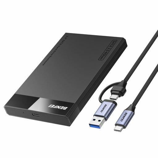 ✅【簡単接続】2.5インチSATAHDD/SSDをUSB外付けドライブに変換!USBType-C/A10Gbpsケーブル付属でPC/ノートPC/PS4間のファイル転送がスムーズ。 ✅【超高速転送】JMS580チップ搭載で最大6Gbpsの転送...