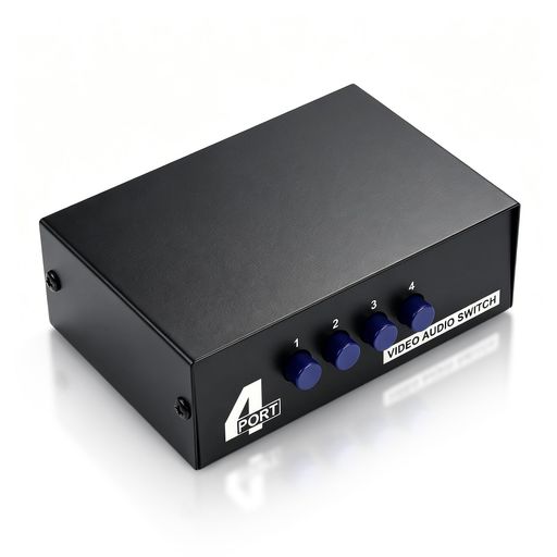 4ポート AV RCA オーディオ ビデオ スイッチャー セレクター XBOX DVD PS2 PS3 Wiiケーブルボックス TVの黄白赤RCAコネクター用 AV切替器取り付けと操作が簡単。 予備の電源やソフトウェアドライブは必要ありませ...