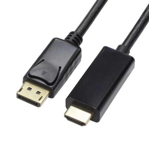 ソースデバイス (出力) 側: DisplayPort オス シンクデバイス (入力) 側: HDMI オス (タイプA 19ピン) ケーブル長: 約2m カラー: ブラック RoHS指令準拠