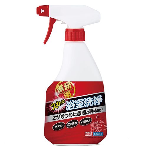 浴槽 蓄積された汚れも洗浄する業務用洗剤。 【商品仕様】内容量/500ml(本体)、成分/界面活性剤(1% ラウリルジメチルアミンオキシド)・溶剤・金属イオン封鎖剤、液性/弱アルカリ性、用途/浴槽・浴室の壁・床・ドア・シャワーカーテン・風呂...