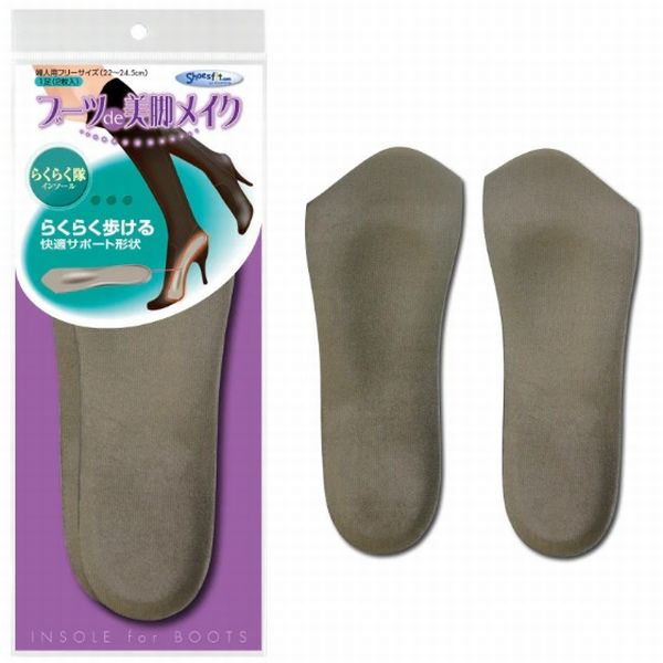 快適サポート形状で足を快適にサポートします。足と靴がフィットし、 足が靴の中で前にすべりにくくなります。 生地が汗をすばやく吸収・拡散して、靴の中をいつも快適な状態に保ちます。 主要素材：ポリエステル・ウレタン