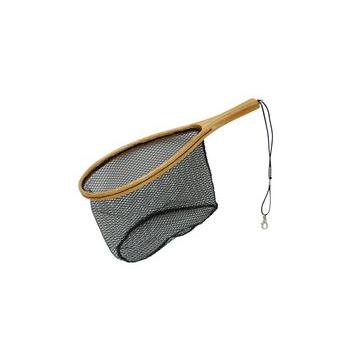 魚にやさしいラバーコーティングネットを使用した木製ネットです。Sサイズは全長42cmで自重165g、網サイズは28cm×18cm、深さ18cmです。Mサイズは全長52cmで自重230g、網サイズは36cm×23cm、深さ22cmです。Lサイ...