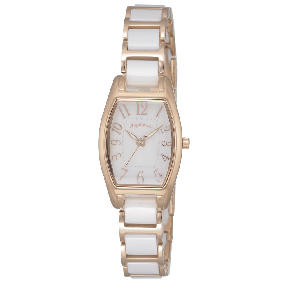 COMMENT ベルト部分に耐久性に優れたセラミックを施した、高級感溢れるトノー型ウォッチ。 インデックスには視認性に長けたフルアラビア数字を使用し、大きさや角度に動きを付けることでお手元をスマートかつ華やかに演出します。 【エンジェルハー...