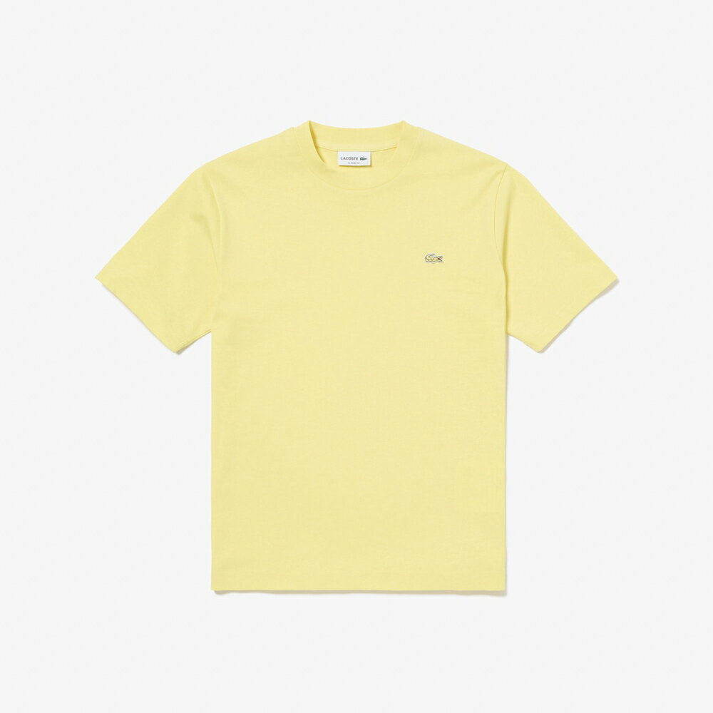 COMMENT ラコステ伝統のクラシックフィットシルエットで仕立てた、定番のクルーネックTシャツ。 左胸には、アウトラインだけに配色を残した、ボディと同色のクロックエンブレムを配置。 例年に比べてヘビーオンスのボディでアップデートした、エッ...