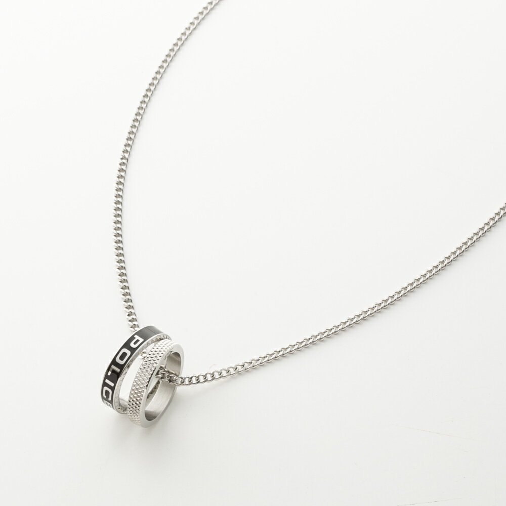 COMMENT 2種類のデザインが異なるリングをトップにあしらったネックレスです。 素材はアレルギーが出にくいステンレススチールを使用。 傷がつきにくく変色もしにくいので、デイリー使いにオススメです。 【ポリス/POLICE】 【カラーバリ...