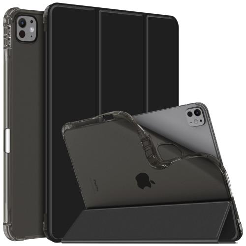 対応機種 iPad Pro M4 (11インチ) 2024発売(モデル番号：A2836/A2837/A3006)専用スマートケース、半透明バックカバー。（ご注意：iPadの他のモデルには対応していません、ご注文の際に、お手元機種の背面にある...