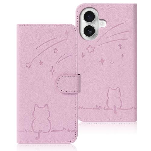 🌠対応機種😺iPhone 17（6.3インチ）対応の可愛い流れ星子猫手帳型ケースです。軽量設計なので、厚さを感じない、持ち運びが便利、長時間持っていても手が疲れた感じがしません。⭐ご購入前に、ご希望の携帯ケー...