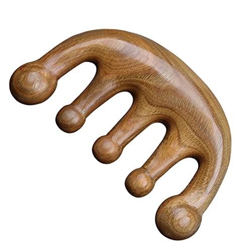 商品仕様サイズ：長さ約9.8cm、コーム幅約5.6cm、コーム厚み約1.9cm。に注意：本製品は天然木です、一点一点サイズ、色味、木目が異なります。 高品質素材純粋な天然白檀、化学物質を含まない；マッサージツール自体が天然のウッディな香りで...