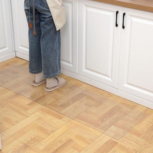 拭くだけの エンボス加工 キッチンマットPVC製 キッチンマット お手入れが簡単，味がなく、収縮しません、防水、耐油性。飲み物がこぼれても，湿らせた布だけで簡単に拭き取ることができます。 エンボス加工・床暖房対応 キッチンマットの表面にはエ...