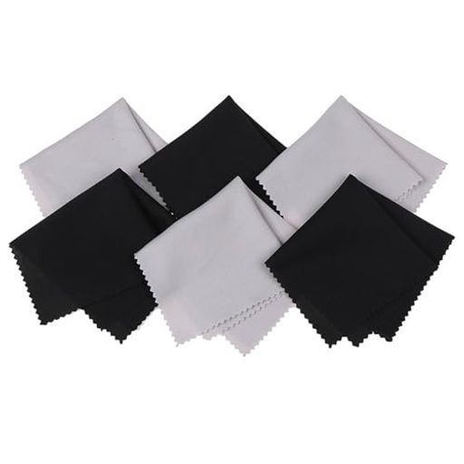 【コンパクト】サイズ約:15x15cm、黒+グレ各3枚入り。軽量で折りたたむことができるので、持ち運びや収納に便利です、クリーニングクロスは水洗いで再利用できます。 【柔らか素材】柔らかくデリケートな素材で、拭いた後、傷や拭き残りがありませ...