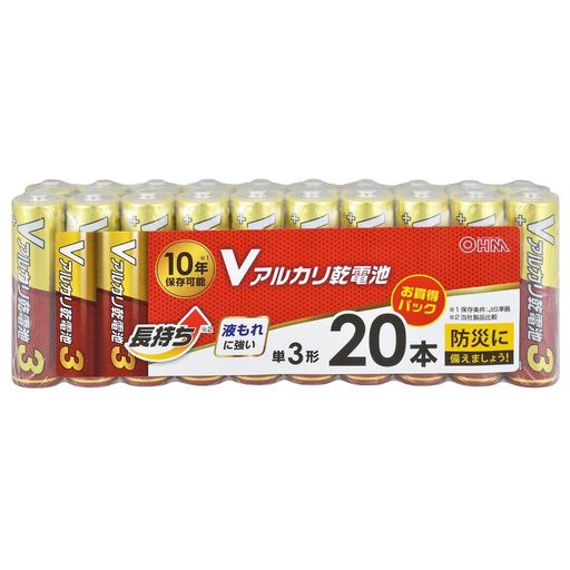 【特長】◆保存可能期間は10年(保存条件JIS準拠)◆性能アップで長持ち(当社従来品比) 【仕様】◆単3形20本パック◆LR6/1.5V◆水銀0(ゼロ)使用 ◆グリーン購入法適合商品