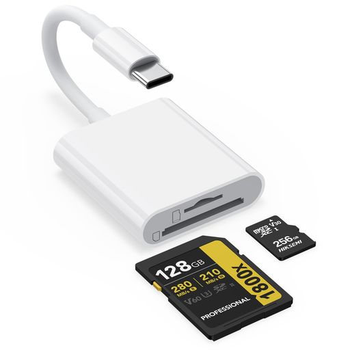 二合一多機能設計:USB-CインタフェースとSDカード読み取り機能を一体化し、MicroSDカード、SDカードなどをサポートし、異なる設備のストレージ読み取り需要を満たし、多種の部品を追加で携帯する必要はない。注意:2枚のカードを同時に読み...