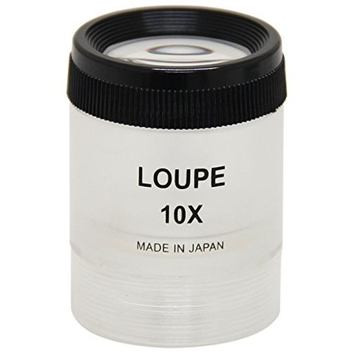 品名:スケールルーペ 30mm10倍 品番:3010S レンズサイズ:直径30mm 倍率:10倍 重さ:42g 商品サイズ:38x38x50mm 材質:ガラス・アクリル・ポリカーボネート メモリ:0.1mm目盛 製造国:日本