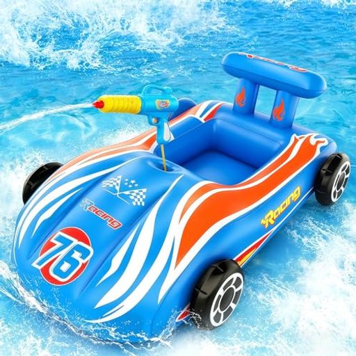 【子供が大喜び!】子供向けプールフロートは、ユニークで注目を集める車の形状を採用。特殊なフレンドリーインク印刷技術により、鮮やかな色が長期間持続します。カラフルで可愛い車のデザインは子供たちに大人気!このユニークな乗り物型プールトイは周囲の...