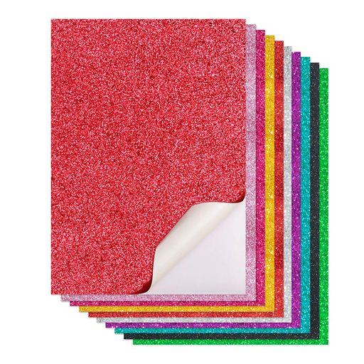 【商品の仕様】グリッターシートx10枚、A4サイズ(210x297mm)。カラー:ゴールド、ライトゴールド、赤、シルバー、グリーン、湖青、ピンク、ダークレッド、パープル、ローズレッド。 【ラメで目立つ】光の反射、見る角度によりキラキラと照り...