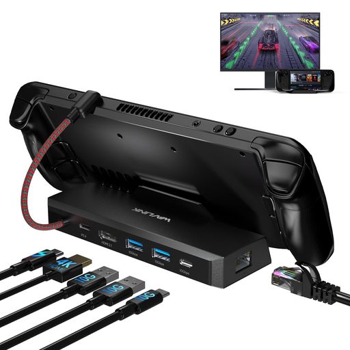 【6-IN-1 先進の Steam Deck アクセサリー】直角型 USB-C コネクタを搭載したこのドックは、Steam Deck/ROG Ally/Legion Go/Claw だけでなく、様々な USB-C タブレットやスマートフォン...