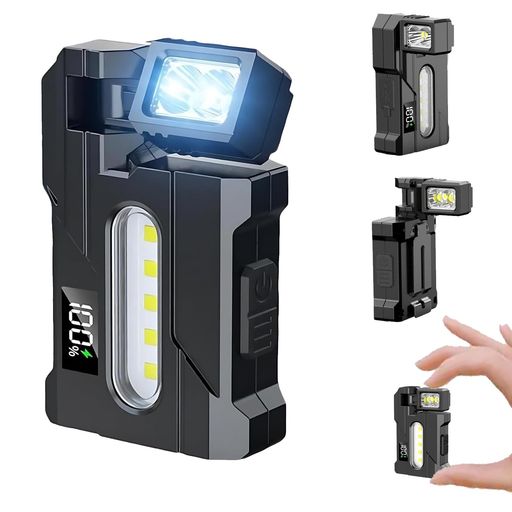 【携帯性抜群&amp;マグネット&amp;IP65防水】コンパクト設計(重量約93g/幅4.9cm/長さ7.9cm/高さ2.5cm)でポケットやバッグに収納可能。底面に強力マグネット2個を装備し、鉄製の場所につけることで、両手を自由にできま...