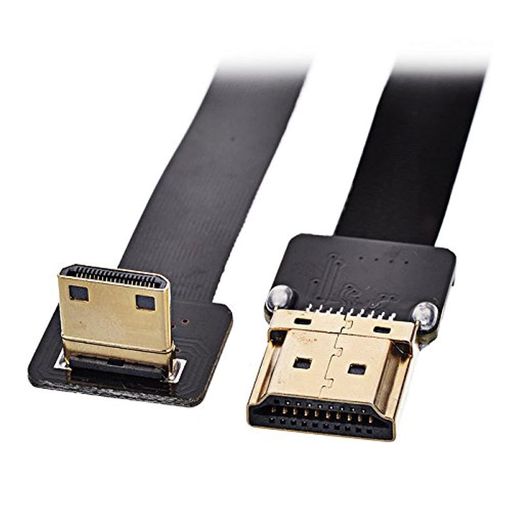 90度下向きFPV Mini HDMIオス右向き矢印HDMIオスFPCフラットケーブル。 ケーブル:グレーまたはブラック色(ランダムに発送します)長さ:50cm マルチコプター航空写真用 典型的な用途:ミニHDMIポートを備えたビデオデバイ...