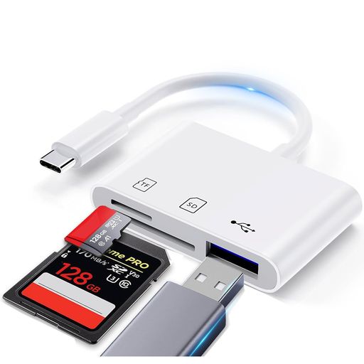 🎉🎉【3-in-1 カメラリーダー】:SDカードポート(SD/SDHC/SDXC/RS-MMMC/MMMC-Microカード)、TFカードポート(Micro SD/Micro SDHC/Micro SDXCカ...