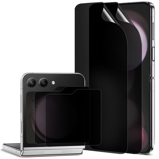 星(塗り潰し)ご購入前に携帯電話の機種をご確認ください星(塗り潰し)【互換性のあるデバイスと完璧なフィット感】 Samsung Galaxy Z Flip 5 専用に設計 TPU-EPU 覗き見防止フィルム (メイン画面用 2枚+フロント画...