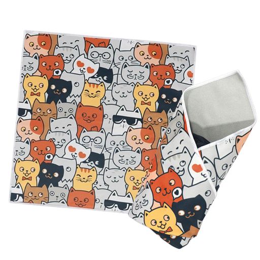 【製品詳細】くっつくタオルサイズ:50x50cm。幾何学模様/猫/ラクガキ風など、様々なおしゃれなデザイン。ポリエステル素材で柔らかく、機器を傷つけず、個性的なニーズにお応えします 【マジックテープ設計】くっつきタオルはナノ超細繊維マジック...