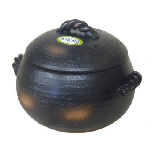 サイズ:最大幅24x口径21x高さ17cm 万古焼(万古焼)【三重県四日市市】 炊飯用なので、内側にお水を量る線がついています。 ご飯の炊き方レシピ付いてます。 土鍋炊飯の入門に最適です