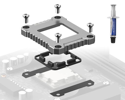 【AMDAM5コンタクトフレーム】–固定バックルがヒートスプレッダーのエッジ全体に均等に圧力を分散します。精密CNC加工されたブラケットにより、AM5LGA1718ソケットにCPUを取り付けた際にCPUが完全にフラットになり、中央エッジのた...