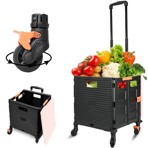 【強い耐荷重と容量】頑丈なポリプロピレン製、最大40KGの荷物が持ち運べるが、静止時の耐荷重は80KGに達しています。また、容量は約55リットルです。一度に多くの貨物を運ぶことができるという要件を満たし、時間と体力を節約しことができます。 ...