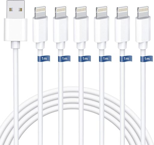 【安心のMFi認証品】:ご注意:PSE認証の充電器を使てください。6本セット1M、MFi認証済みなので、iPhoneやiPadの安定した充電や同期ができます。。最大2.4Aで急速充電可能銅芯線を使用することで電気抵抗が減少し、充電速度が35...
