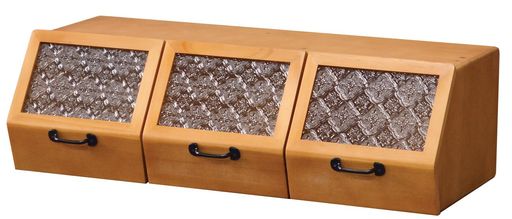 【サイズ】W50xD20xH15cm 【材質】木、ガラス、スチール すっきり片づく木製収納。 ベゴニア柄の型板ガラス 整頓楽々8分音符