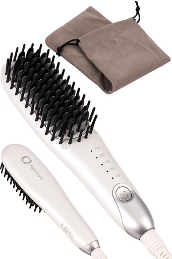ストレート矯正 ✅【約50秒で使える!!とかすだけだから忙しい朝の時短に8分音符】50秒で温まるヒートブラシだから、"ショートヘアもロングヘアも"梳かすだけで簡単にツヤが出て"サラサラストレート"にできます。簡単だから自分では見えない後ろ髪...
