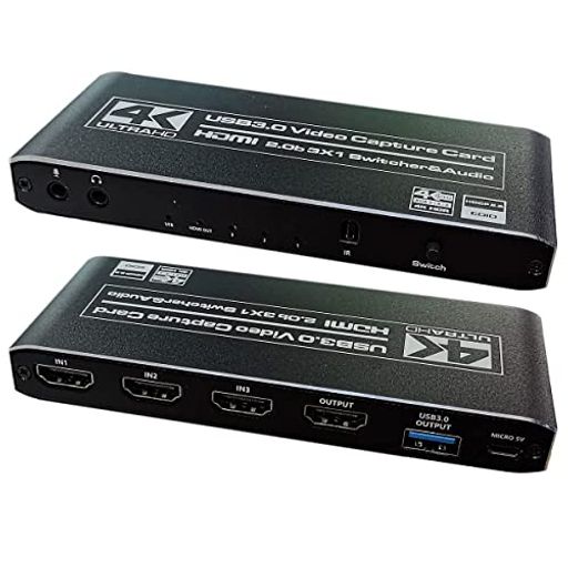 【4K60Hz高解像度・HDR対応】:本製品はHDMI2.0およびHDCP2.2準拠の高性能HDMI切替器・キャプチャーデバイスです。入力・出力ともに4K@60HzとHDR映像に対応し、美しい色彩と滑らかな映像をそのまま表示可能。一般的なU...