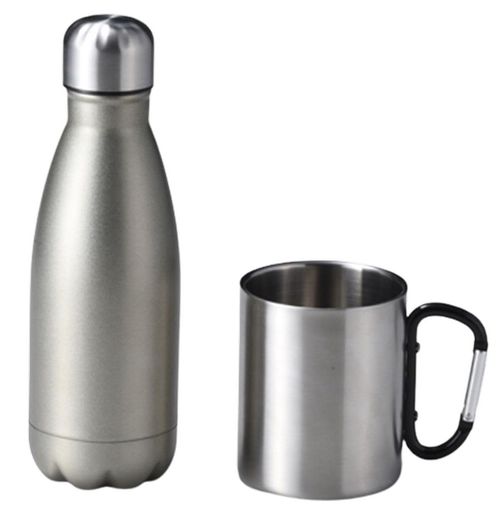 容量(約):ボトル350ml、マグカップ350ml、サイズ(約):ボトルΦ7.1xH21.8cm、マグカップΦ7.9xH9cm 素材:ステンレス ペットボトルサイズの素敵なボトル。 ボトルの保温保冷効力:(保温効力)6時間後63度以上。(保...
