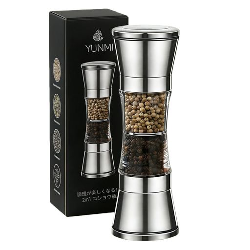 【二層独立構造で香りを極める】:内蔵された二層分離デザインにより、黒胡椒と岩塩/ハーブを同時収納可能。特殊遮断フィルターが香り混ざりを徹底防止し、素材本来の風味を最大限にキープ。和食の繊細な味わいを守るプロの仕組みです。 【専門的な防串味設...