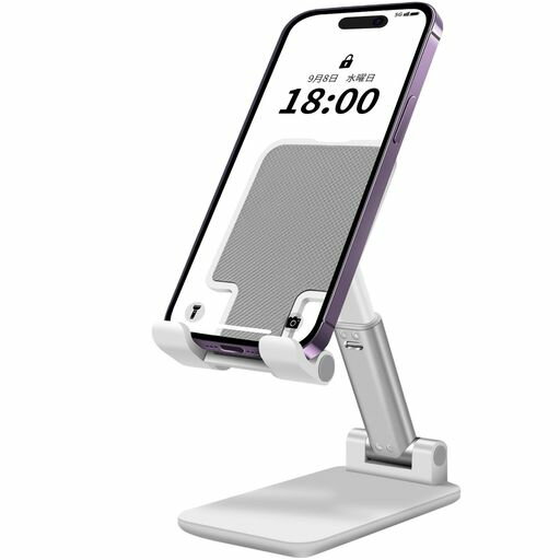 【幅広い交換性】軽量でコンパクトな充電スタンドで、使用場所には限らないようにキッチンの台所から食卓、オフィス、学校までに適用されます。7インチ以上のデバイスを使う時は横置きにお勧めです。11インチ以下のデバイスに適用します。 【角度・高さ調...