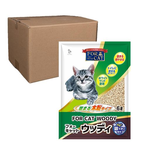 主原料にホワイトウッドを使用した猫砂 ホワイトウッドと銀イオンのダブル効果でしっかり消臭 小さく固まり経済的 固まった部分はトイレに流せるため処理が簡単