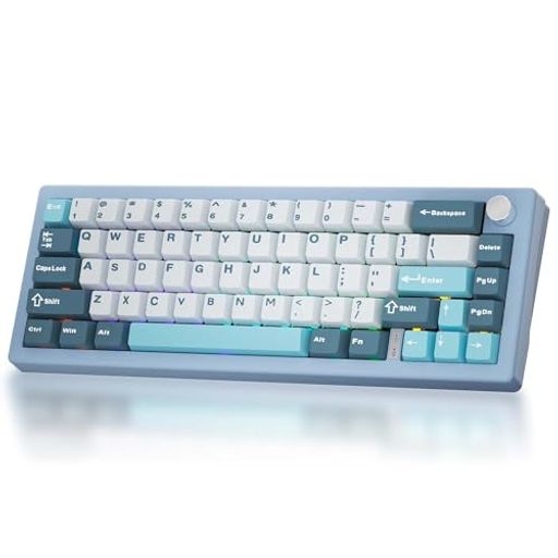 ✅【65%ガスケットマウント超小型キーボード】このHADUKIXBOYIGMK67-65%ゲーミングガスケットマウントキーボードは66キー+ノブの超小型レイアウトで、あなたの整理されたギアをオンにしてすっきりとしたデスクトップを作り、ミニマ...