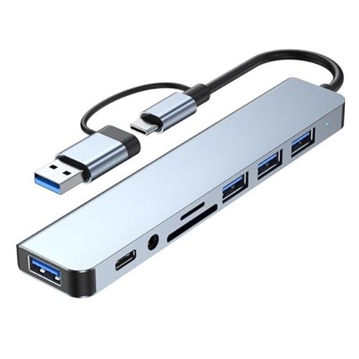 『スリムデザイン&amp;高い拡張性』この洗練された8-in-1 USB-Cハブは、薄型ながらも豊富な接続性を実現。USB-C経由でラップトップやタブレットに、PDポート、USB 3.0x2、USB 2.0x4、さらにPD充電ポートを同時に...