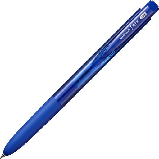 軸径11x厚さ15.4x全長141.2mm 10本 箱入 ノック式/ゲルインク/エッジレスチップ搭載/ラバーグリップ付 ボール径:0.28mm インク色:青 重量:11.1g