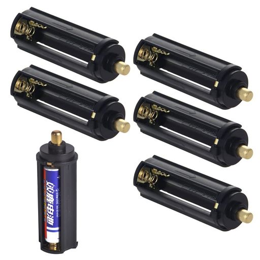 サイズ:53x21mm パッケージコンテンツ:5x電池ボックス 製品名:電池ボックス/電池変換アダプター、素材:プラスチック、メタル、カラー:ブラック、電圧:4.5V(1.5Vx3本)。 変換タイプ:単4電池3本を22650へ変換。+極(陽...