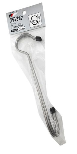 材質:ステンレス線 フック部分:33mm・40mm 使用荷重:12kg 2本入り 表示荷重を超えて使用しないで下さい。 摩耗や変形した商品は使用しないで下さい