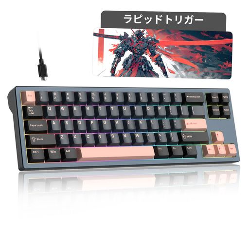 【ラピッドトリガー搭載】最大0.1mmの感度でキーリセットが可能となり、ゲーム内での動きの応答性を向上。FPSや音楽ゲームに最適。より繊細でスピーディーなゲームプレイを実現 【打鍵音小さめ、騒音防止】ガスケットマウントの下には5層の吸音フォ...