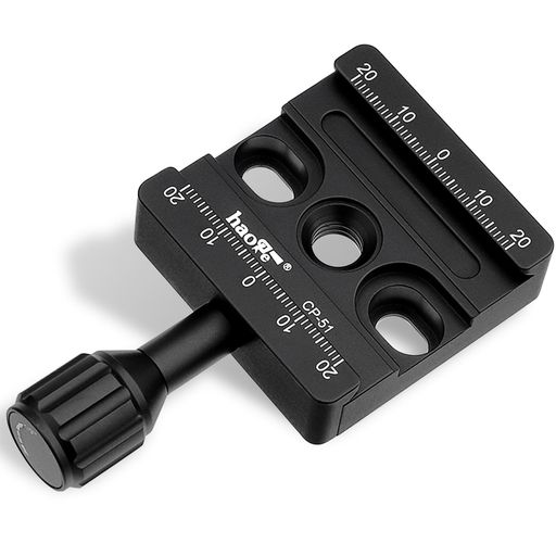 Haoge CP-51L 50mm クイックリリースクランプ ロングアーム付 for カメラ三脚一脚ボールヘッド用 Arca Swissアルカスイス プレート 標準互換